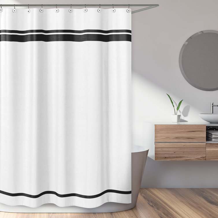 Sweet Jojo Designs Hotel 100 Cotton Striped Single Shower Curtain